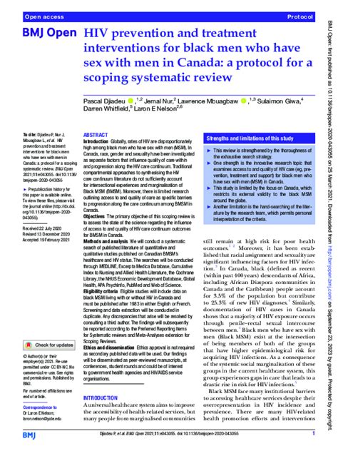 Pdf Hiv Prevention And Treatment Interventions For Black Men Who Have