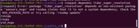 Is Ros Package Dependancy Sensorsmsgs Right · Issue 10 · Robustfieldautonomylablidarsuper