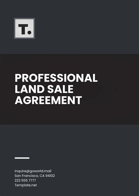 Free Professional Land Sale Agreement Template To Edit Online