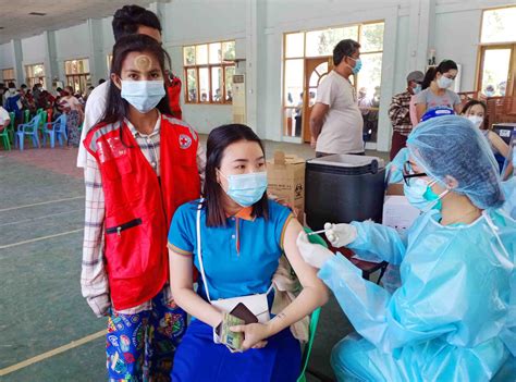 ကျောက်ဖြူမြို့တွင် ကိုဗစ် ၁၉ ရောဂါကာကွယ်ဆေး တစ်ကြိမ်တစ်ခါမှ မထိုးနှံရသေးသည့် အသက် ၁၈ နှစ် အထက်ရ