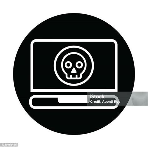 컴퓨터 해킹 바이러스 아이콘 노트북에 대한 스톡 벡터 아트 및 기타 이미지 노트북 데이터 두개골 Istock