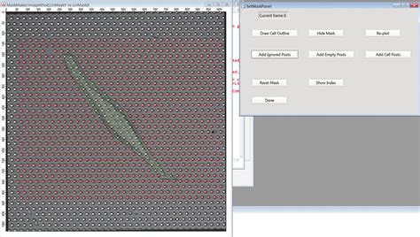 View Of Mask Array Showing Background Posts Red Crosses Cell Posts Download Scientific