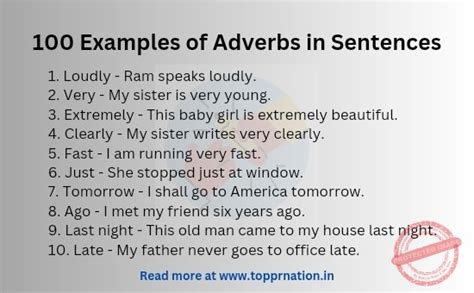 Adverbs Examples In Sentences