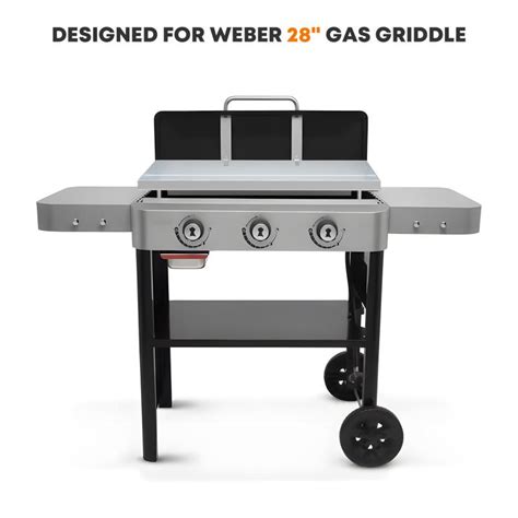Stanbroil Stainless Steel Flat Top Griddle For Weber 28 3 Burner Gas Griddle 28 Inch Griddle