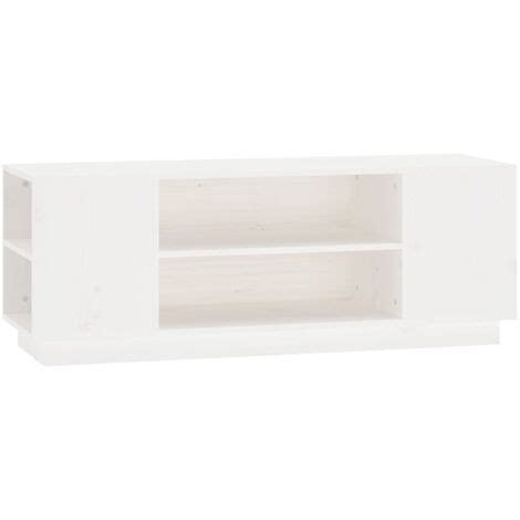 Tv Cabinet White 110x35x405 Cm Solid Wood Pine Vidaxl