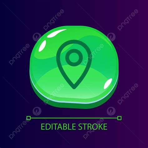 Linear Icon Button For Glossy Ui Mark Your Location On The Map Vector Interface Vector Linear