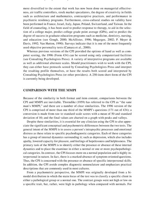 Lecture Notes Personality Psycology 62 358 California Psychological Inventory More Diversified