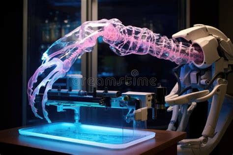 Robotic Arm Handling Dna Sample In Lab Stock Illustration