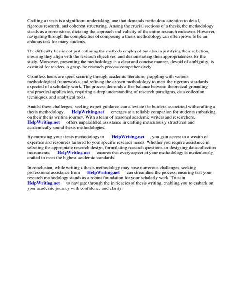 How To Write Thesis Methodology Pdf Pdf Methodology Thesis