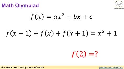 Functional Equation Math Olympiad Algebra Equation Tricky Math
