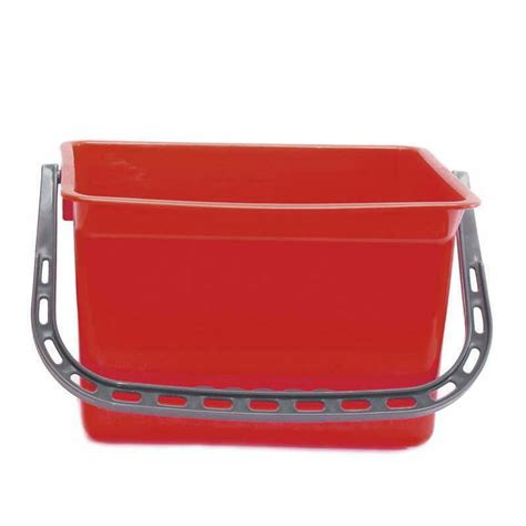 12 5lt Heavy Duty Plastic Bucket Red Click Clean