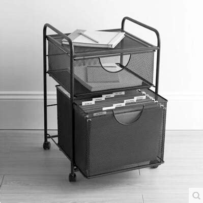 Mesh Hanging File And Storage Cart Compact Mobile File Cart Mesh Mobile File Trolley With Supply