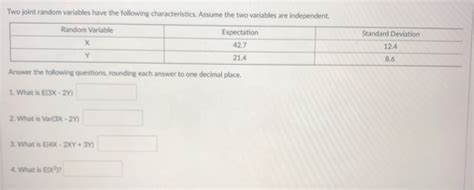 Solved Two Joint Random Variables Have The Following