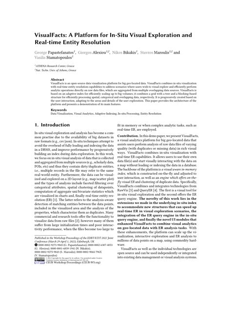 Pdf Visualfacts A Platform For In Situ Visual Exploration And Real Time Entity Resolution