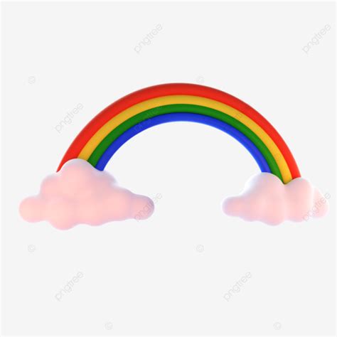 3d 렌더링에 구름이 있는 무지개 무지개 3d 구름 Png 일러스트 및 Psd 이미지 무료 다운로드 Pngtree