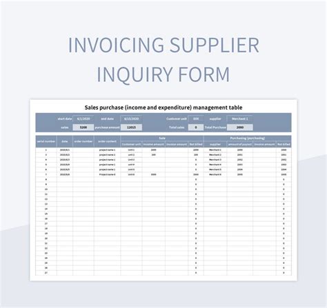 Free Inquiry Forms Templates For Google Sheets And Microsoft Excel Slidesdocs