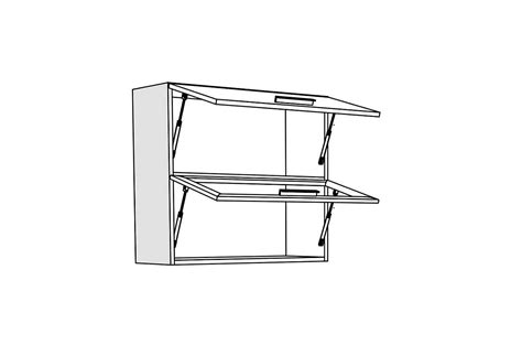 Кухненски шкаф горен с две повдигащи врати In Vh80 сив • Модулна кухня In сива • Мебели Монема