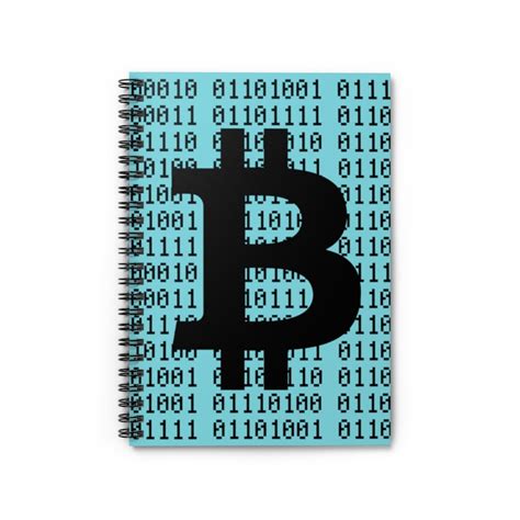 Bitcoin Binary Code Notebook Btc Coder Nerd Turquoise Ocean Island Spiral Notepad Journal