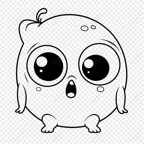 큰 얼굴 윤곽 스케치 드로잉이 있는 귀여운 작은 새 색칠 페이지 벡터폰트개요 예술 Png 일러스트 무료 다운로드 Lovepik