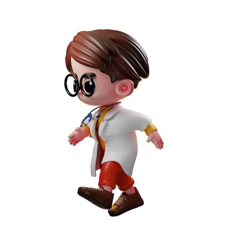 청바지와 주황색 후드와 운동화를 신고 달리는 행복한 포즈를 취하고 있는 남자를 보여주는 세련된 3d 만화 그림 프리미엄 Psd 파일