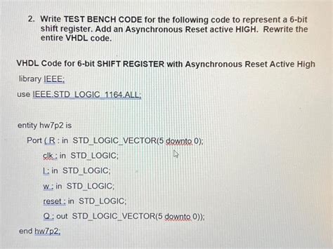 solved 2 write test bench code for the following code to