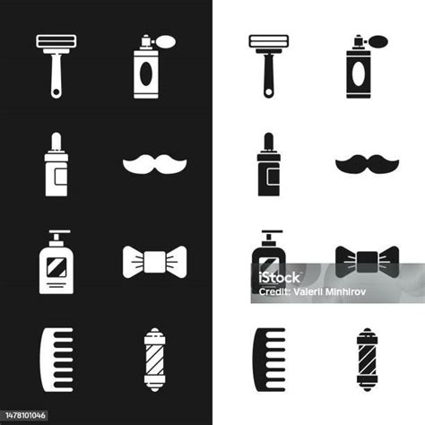 콧수염 수염 및 콧수염 관리 오일 병 면도 면도기 분무기로 애프터 셰 이브 샴푸 병 나비 넥타이 클래식 이발소 폴 및 헤어