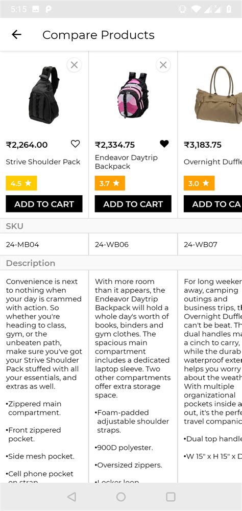 Compare Products For Mobile Apps Android And Ios App