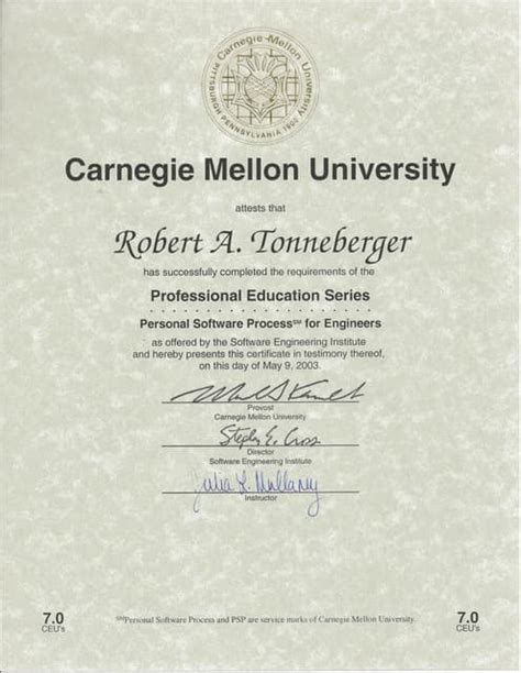 Cmu Psp Certificate Pdf