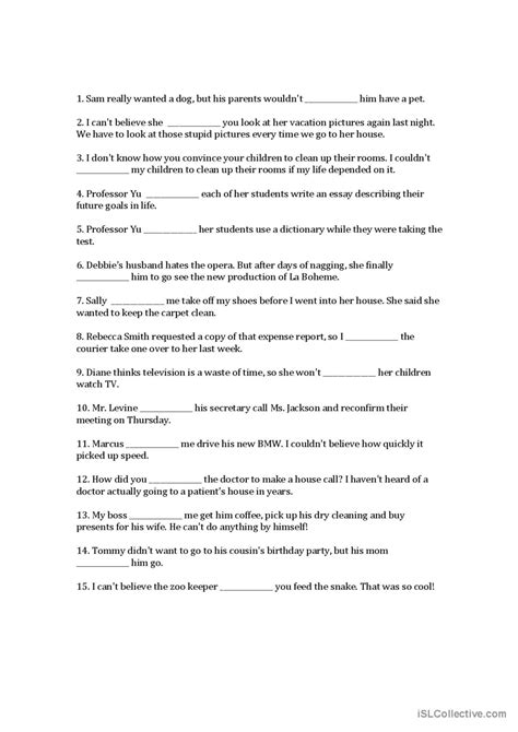 Causative Verbs Discussion Starters English ESL Worksheets Pdf Doc