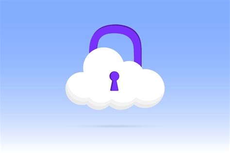 Premium Vector White Cloud And Locked Padlock Concept Of Cloud Data