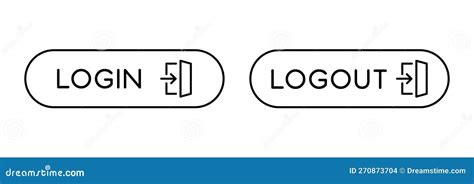 Login And Logout Vector Icon Set Sign Out Sign In Symbol Stock Vector Illustration Of