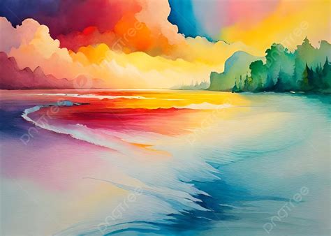 배경에 숲이 있는 강의 수채화 풍경화 수채화 수채화 풍경 배경에 숲이 있는 강의 수채화 풍경화 배경 일러스트 및 사진 무료 다운로드 Pngtree