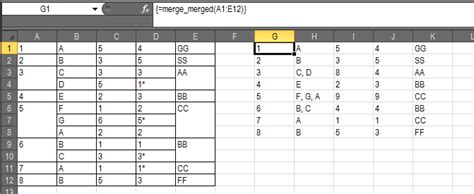 Vba Ms Excel Finding Merged Cells And Combining Info In Them At