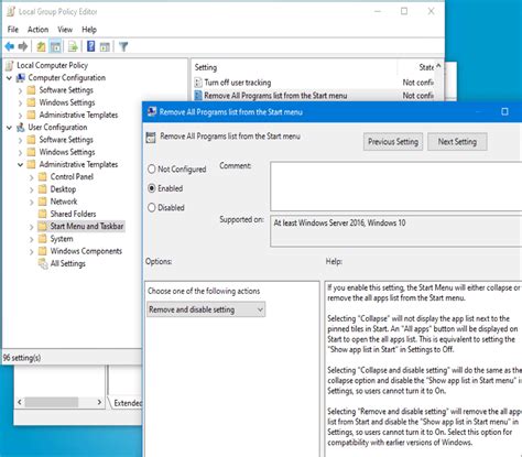 How To Remove The All Apps Option From Windows Start Menu Via Gpo