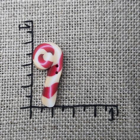 Candy Cane Button By Puntini Puntini