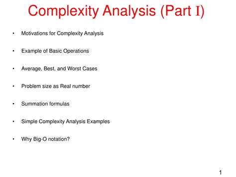 Ppt Complexity Analysis Part I Powerpoint Presentation Free Download Id1000577