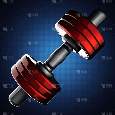 蓝色背景的金属哑铃