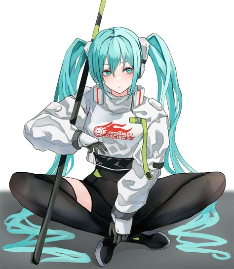 Hatsune Miku Racing Miku And Racing Miku Vocaloid And More Drawn By Zundakun Danbooru