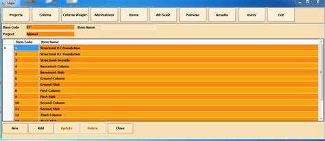 30 System Interface Define Items Once The Criteria Weights Are
