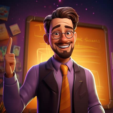 premium ai image a cartoon of a man pointing at a computer screen