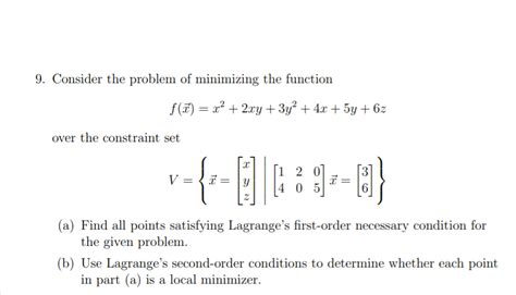 Solved 9 Consider The Problem Of Minimizing The Function