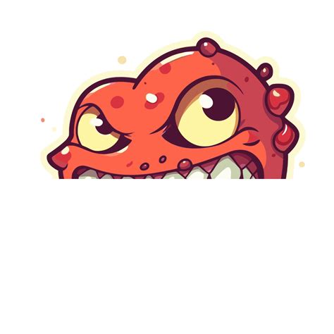 Bite Clipart Red Comic Style Monster Character With Teeth Cartoon