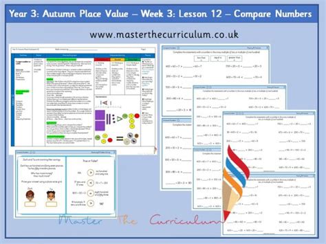 Year 3 Place Value Lesson 12 Compare Numbers Master The Curriculum