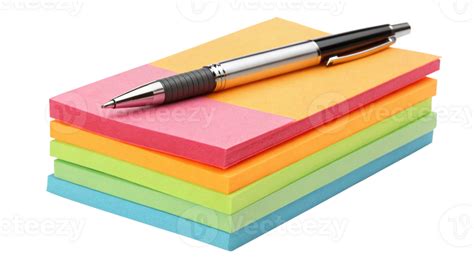 Colorful Sticky Notes Pen Office Supplies Writing Memo Pads 54997476 Png