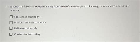 Solved Which Of The Following Examples Are Key Focus Areas