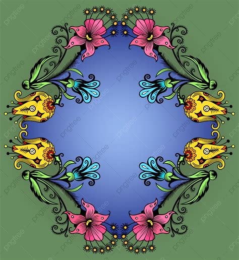 Hand Drawn Floral Vector Png Images Floral Hand Drawn Vector Vintage Border Decoration Frame