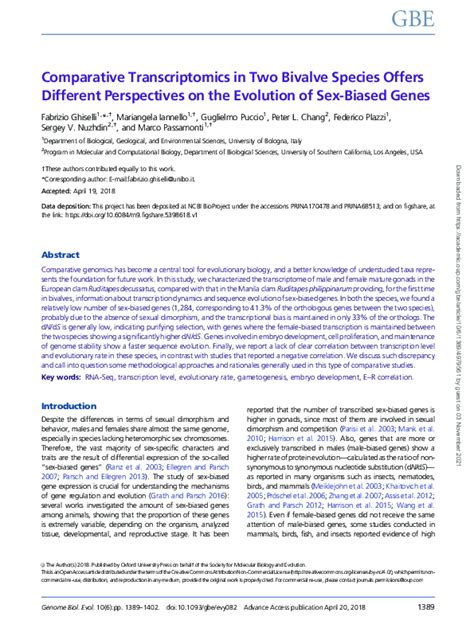 Pdf Comparative Transcriptomics In Two Bivalve Species Offers