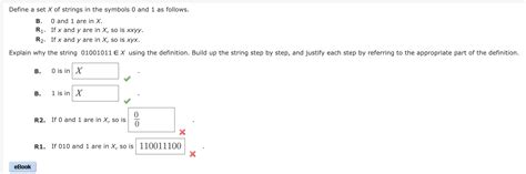Solved Define A Set X Of Strings In The Symbols 0 And 1 As