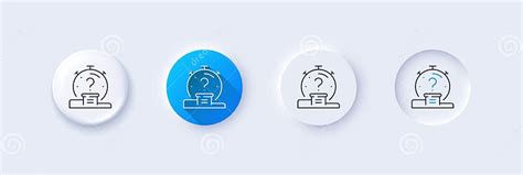 Quiz Line Icon Timer With Question Mark Line Icons Vector Stock