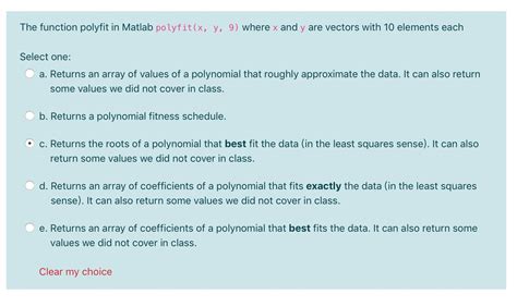 solved the function polyfit in matlab polyfit x y 9 where